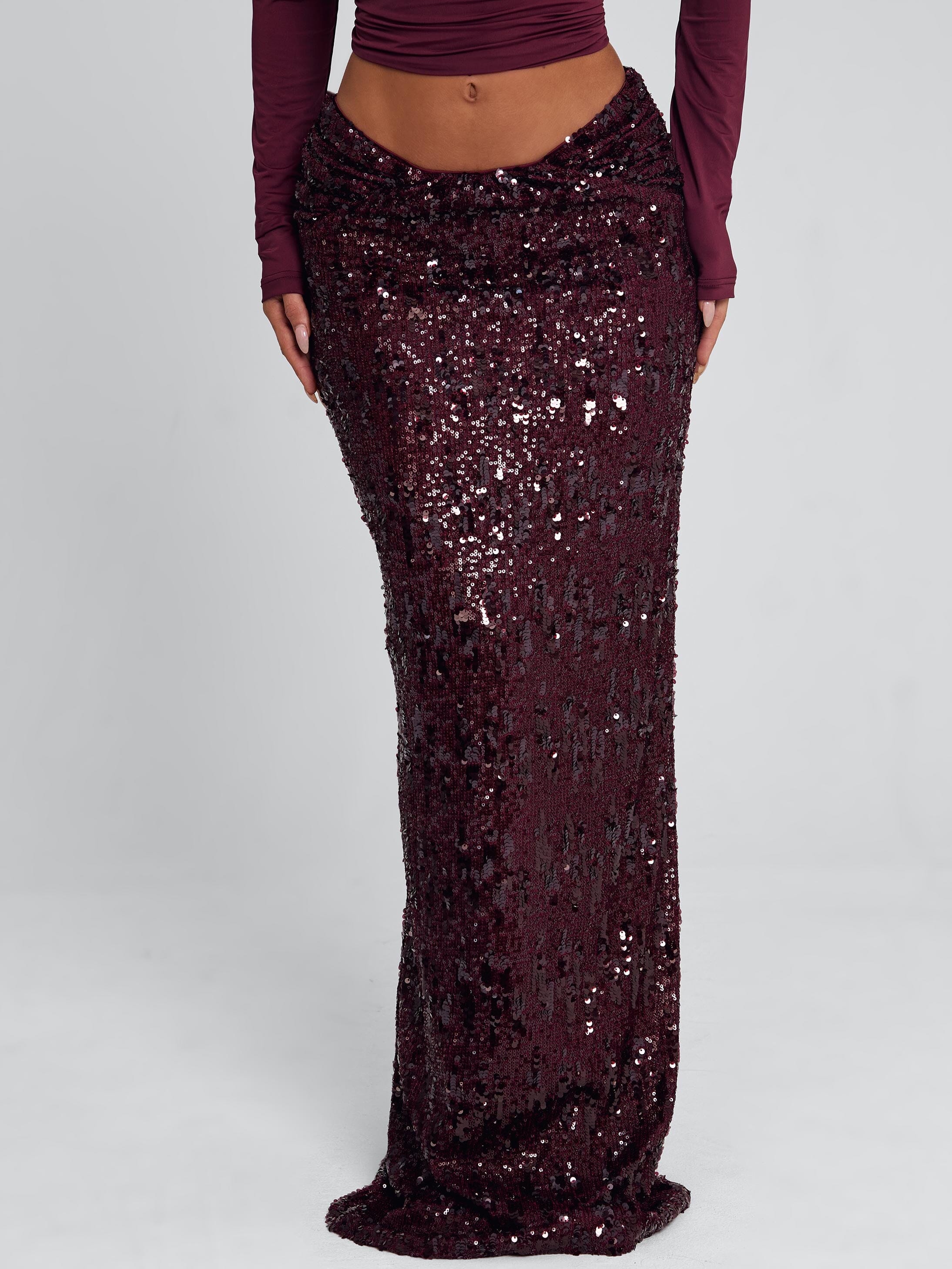 Isle Maxi Skirt Burgundy | Outcast US – Outcast USA