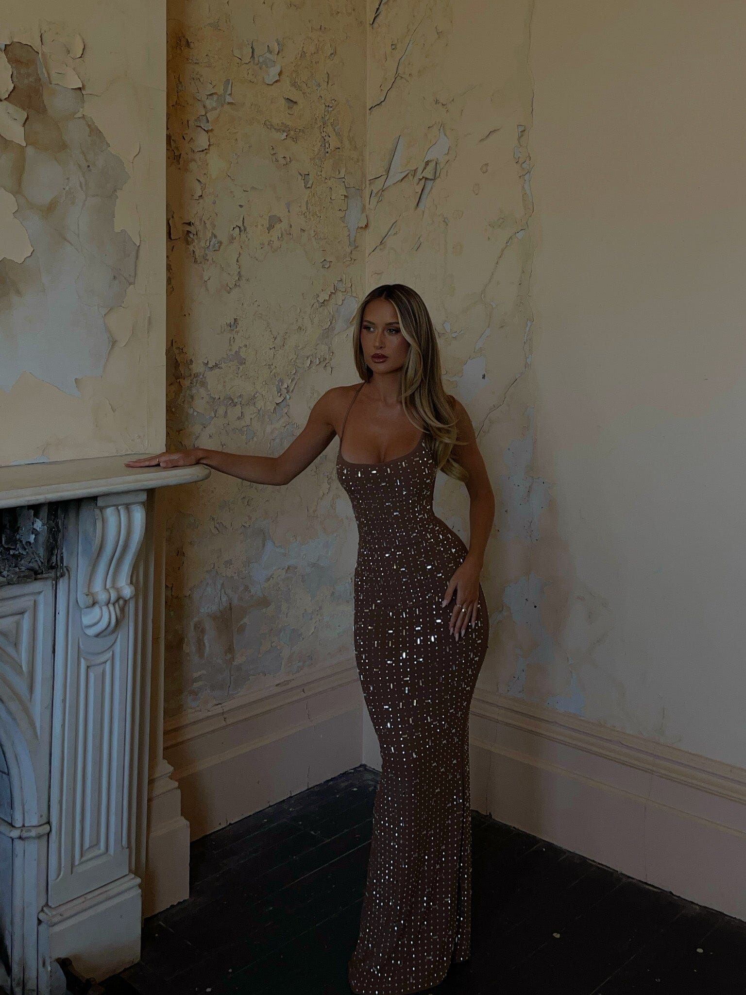 Ciaran Maxi Dress Tan | Outcast US – Outcast USA