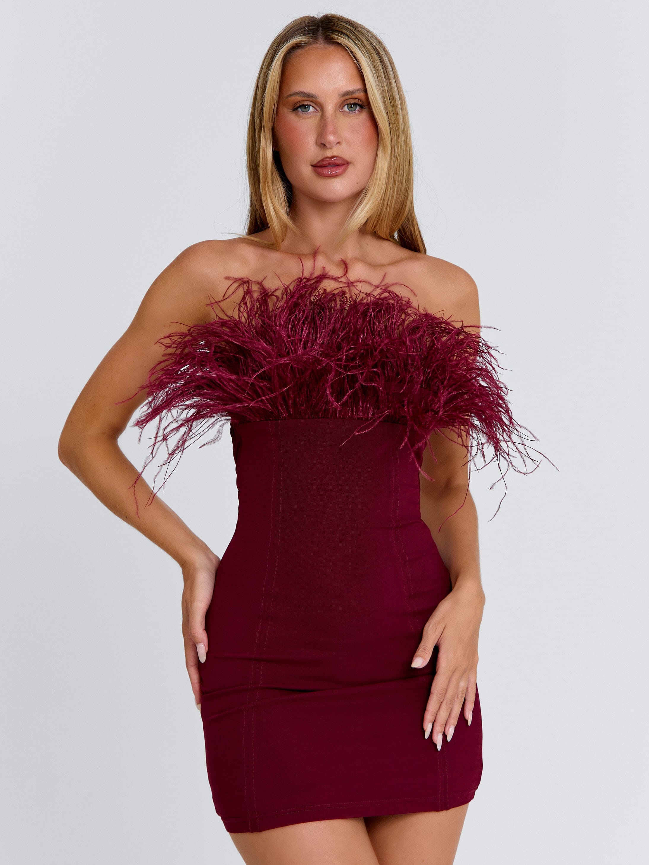 Shona Mini Dress Burgundy | Outcast US – Outcast USA