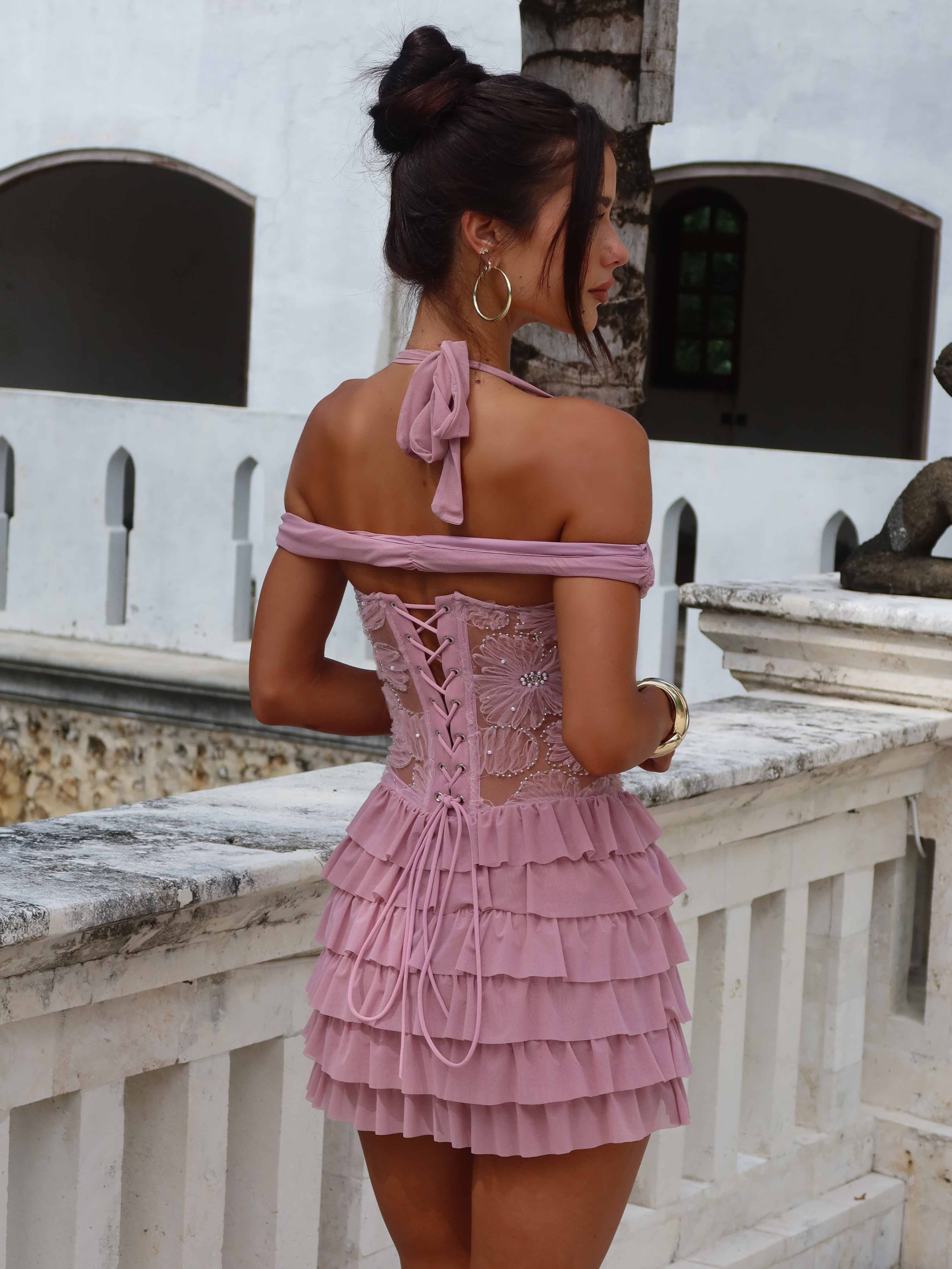 Shonia Mini Dress Dusty Rose | Outcast US – Outcast USA