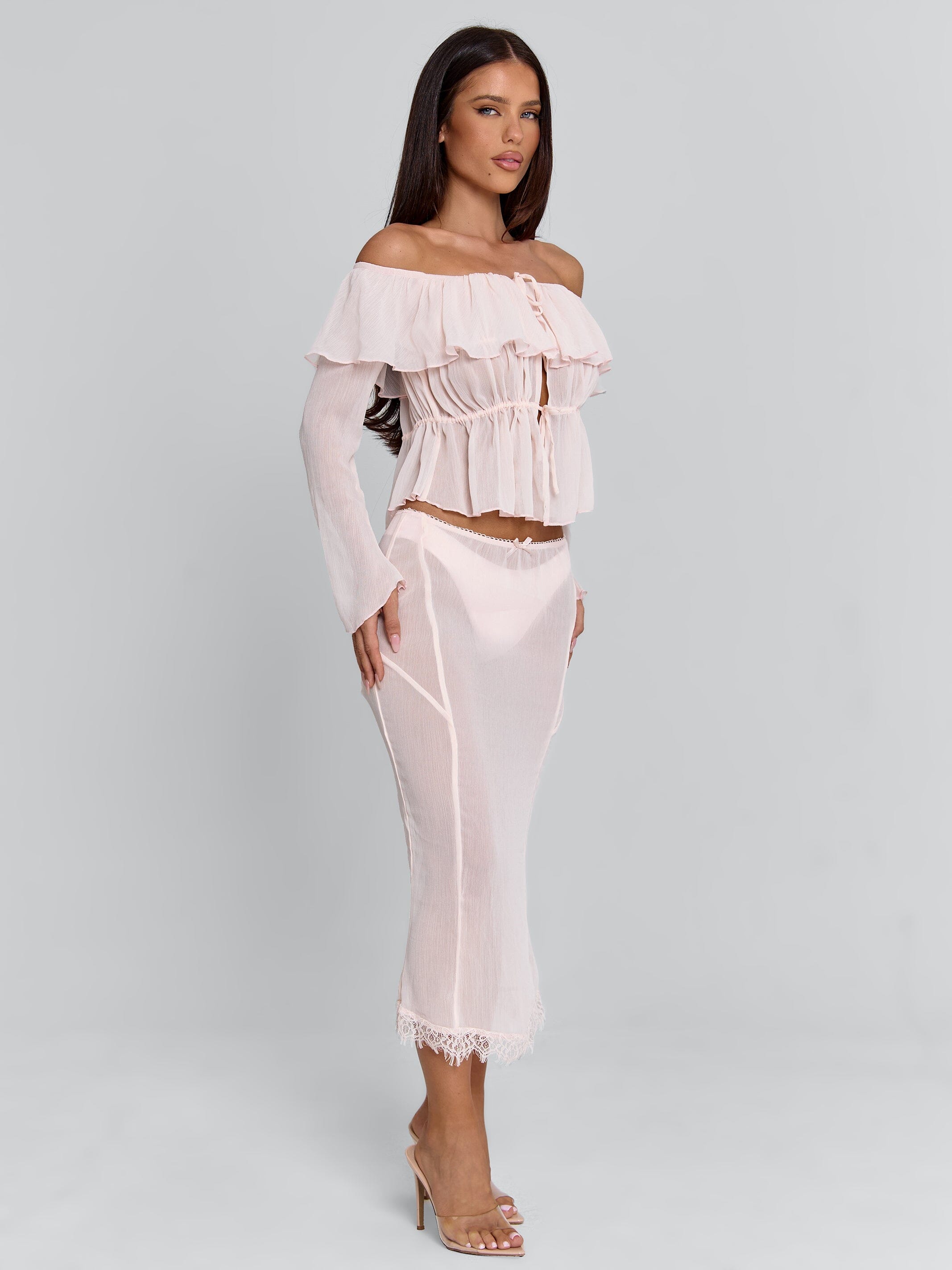 Taraya Midi Skirt Pink | Outcast US – Outcast USA